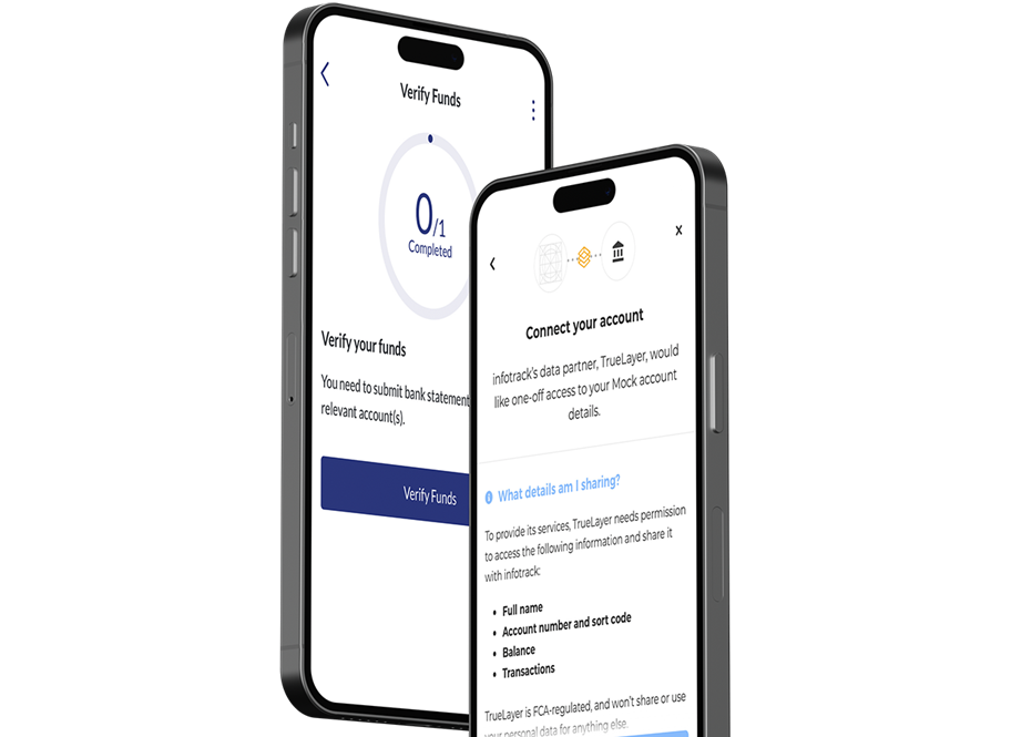 Perform electronic verification of funds checks for law firms